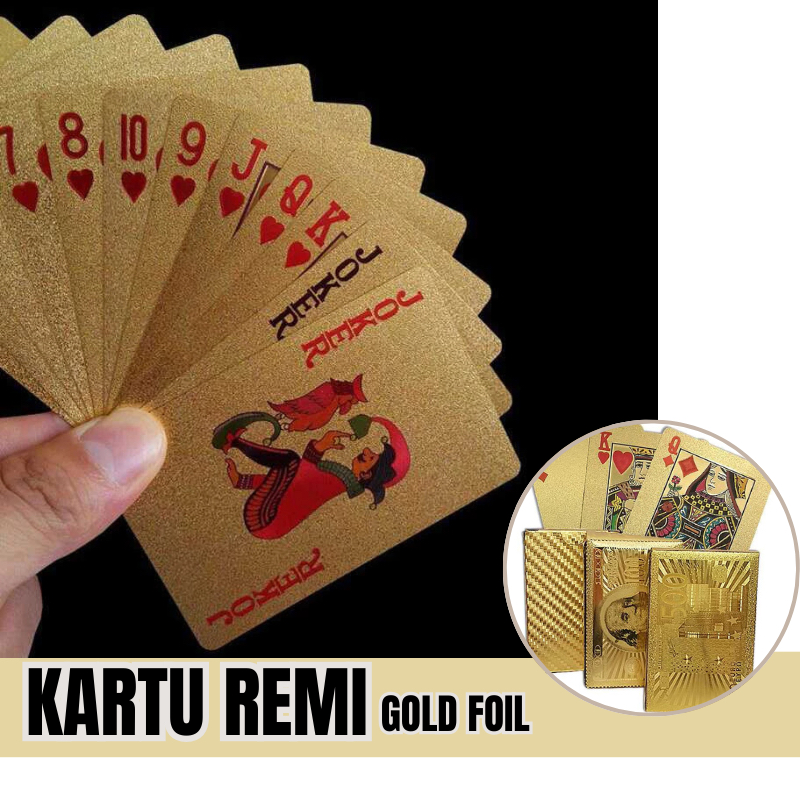 Jual Kartu Remi Poker Lapisan Gold Foil Dollar Set Playing Cards ...
