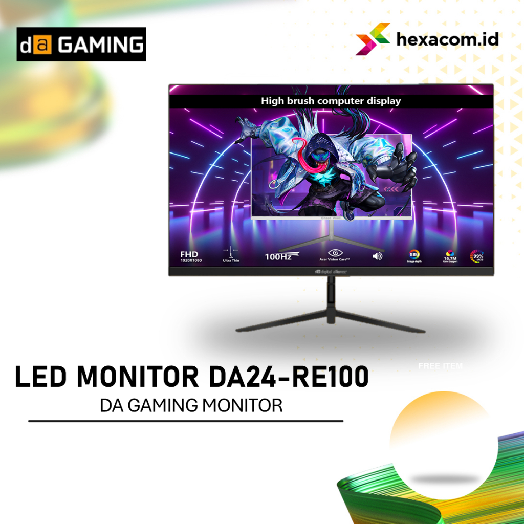 Jual Monitor LED Digital Alliance 24" DA24-RE100 100Hz IPS FHD 99% SRGB 5ms HDMI | Shopee Indonesia