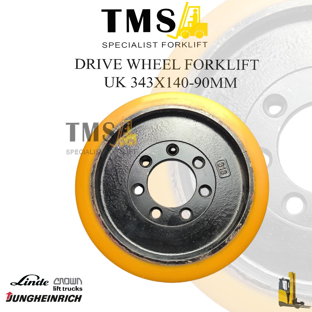 Jual Roda Drive Wheel 343x140 -90mm LINDE JUNGHEINRICH Reachtruck ETV ...