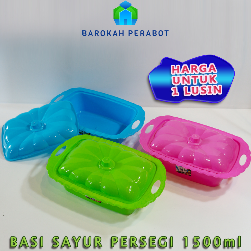 Jual 12 pcs Tempat Sayur Prasmanan / Tempat Sayur Plus Tutup / Basi Sayur Wadah Prasmanan 1500ml ...