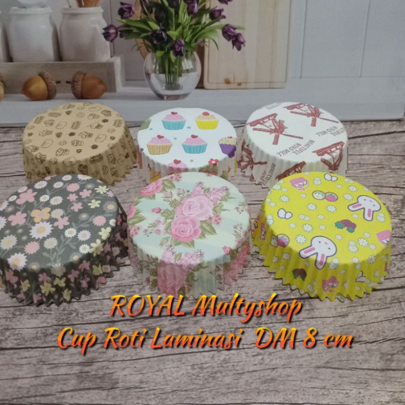 Jual (isi 200 pcs ) Cup Roti LAMINASI BULAT 8 cm ( VARIAN ) HARGA PROMO ...