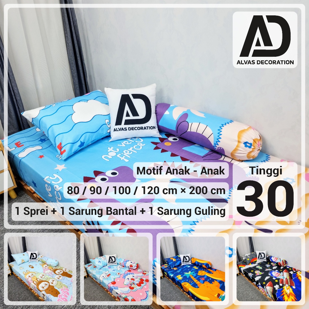 Jual Sprei Motif Karakter Anak Ukuran Lebar 80, 90, 100, 120 cm x ...