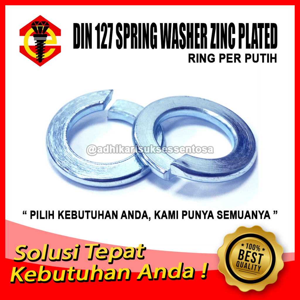 Jual Ring Per Putih M20 Ver / DIN 127 Spring Washer Lock Galvanis ...