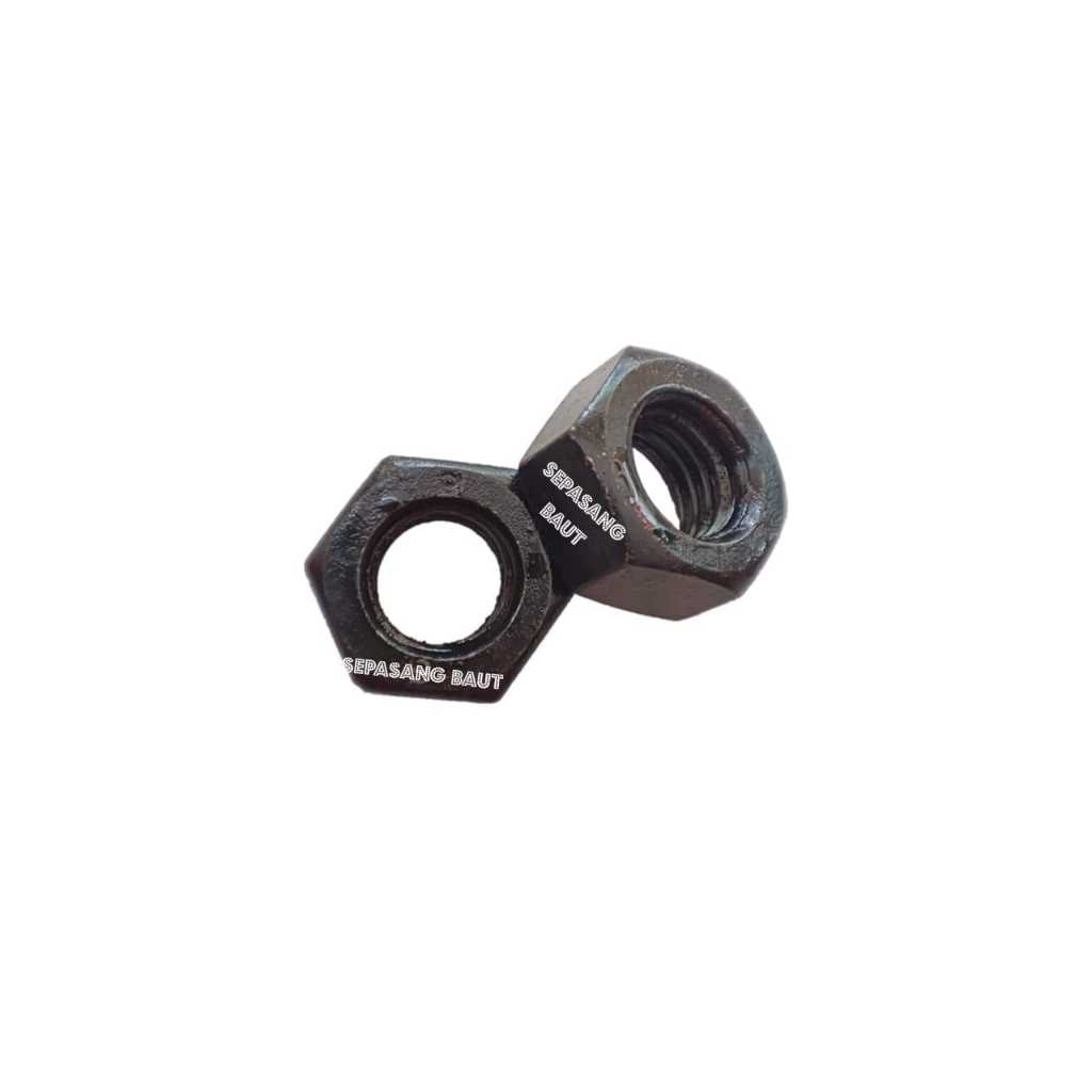 Jual 3/8" Mur Besi Hitam Nut Hexagon Drat Kasar Inci UNC | Shopee Indonesia