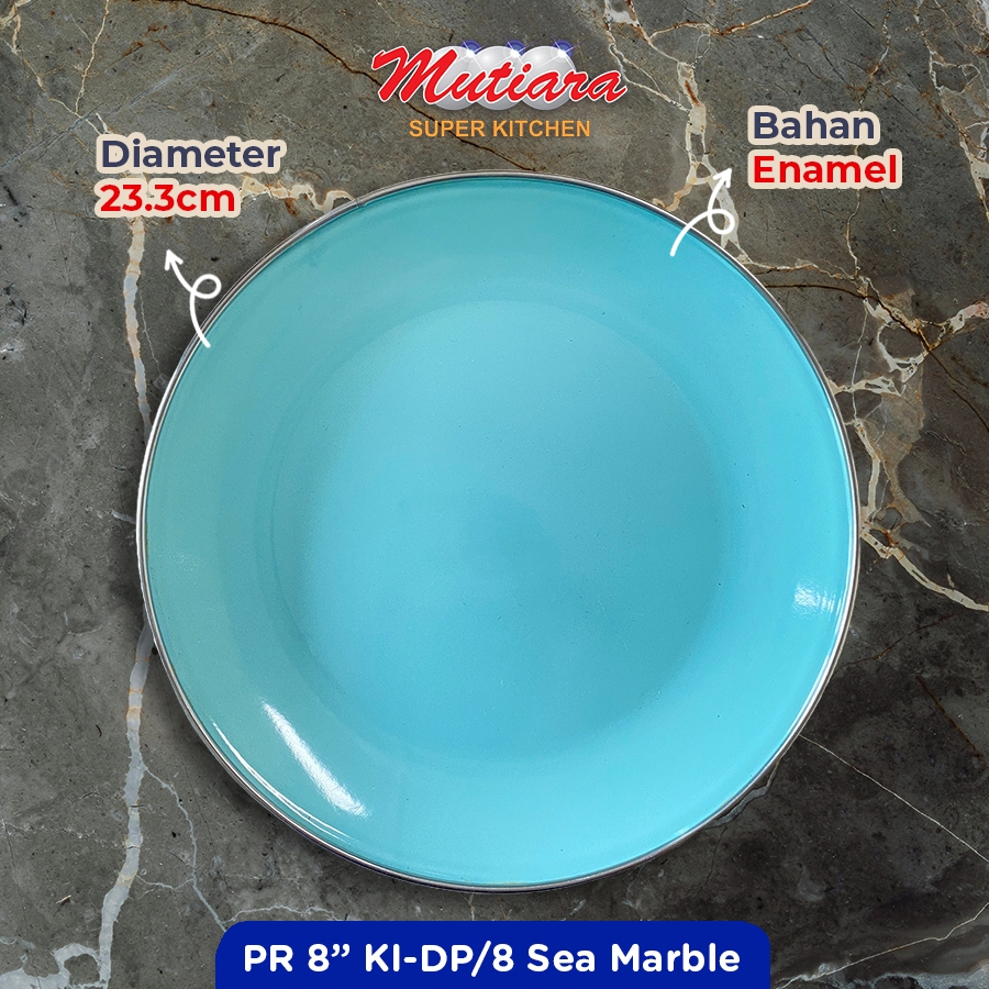 Jual Piring Makan / Piring Cekung Enamel Polos 8 Inchi Sea Glass ...