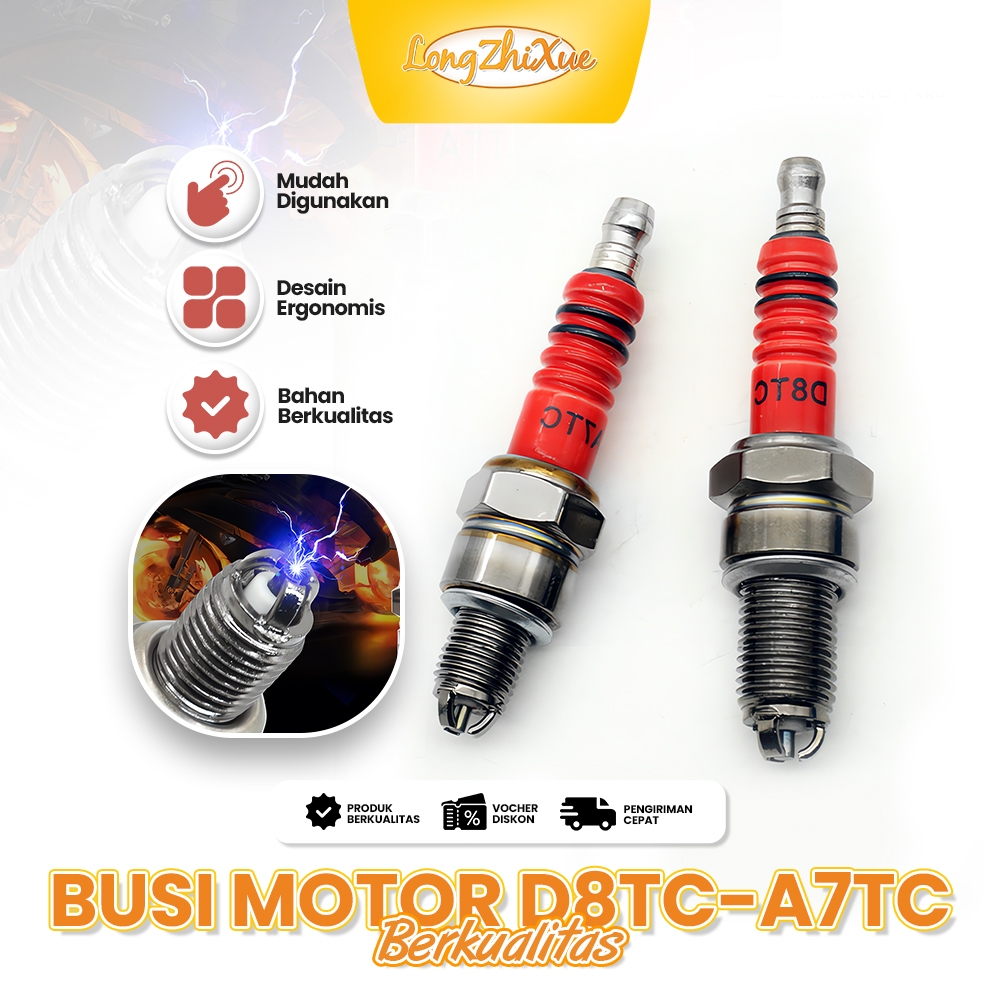 Jual Busi sepeda motor A7TC/tiga cakar D8TC, pengapian tiga tahap ...