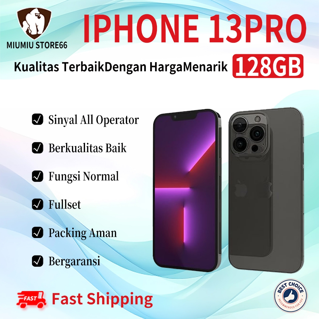 Jual iPhone 13 Pro 128GB Second Original100% 6.1“OLED-Ori Fullset Mulus Like New Phone 3utools ...
