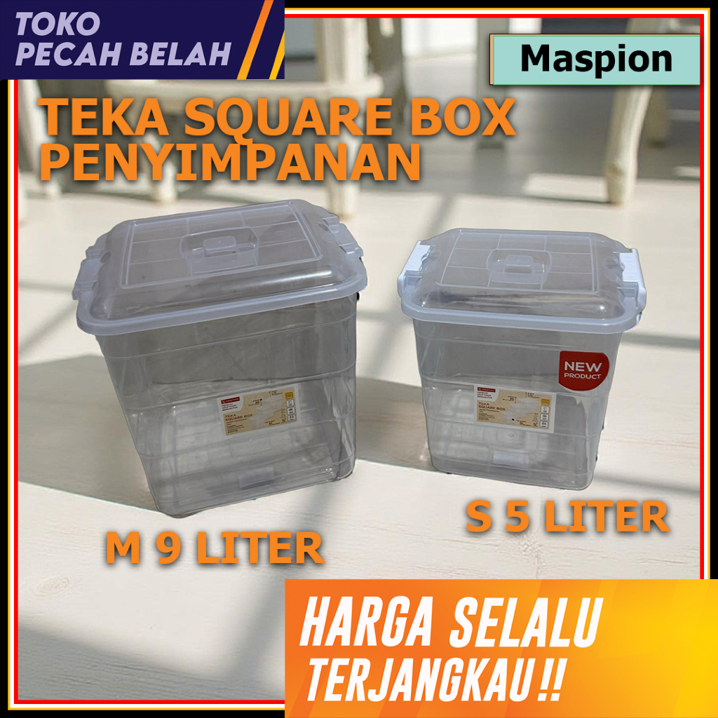 Jual Maspion PLA Teka Square Box S,M / Container Box Tempat Penyimpanan ...