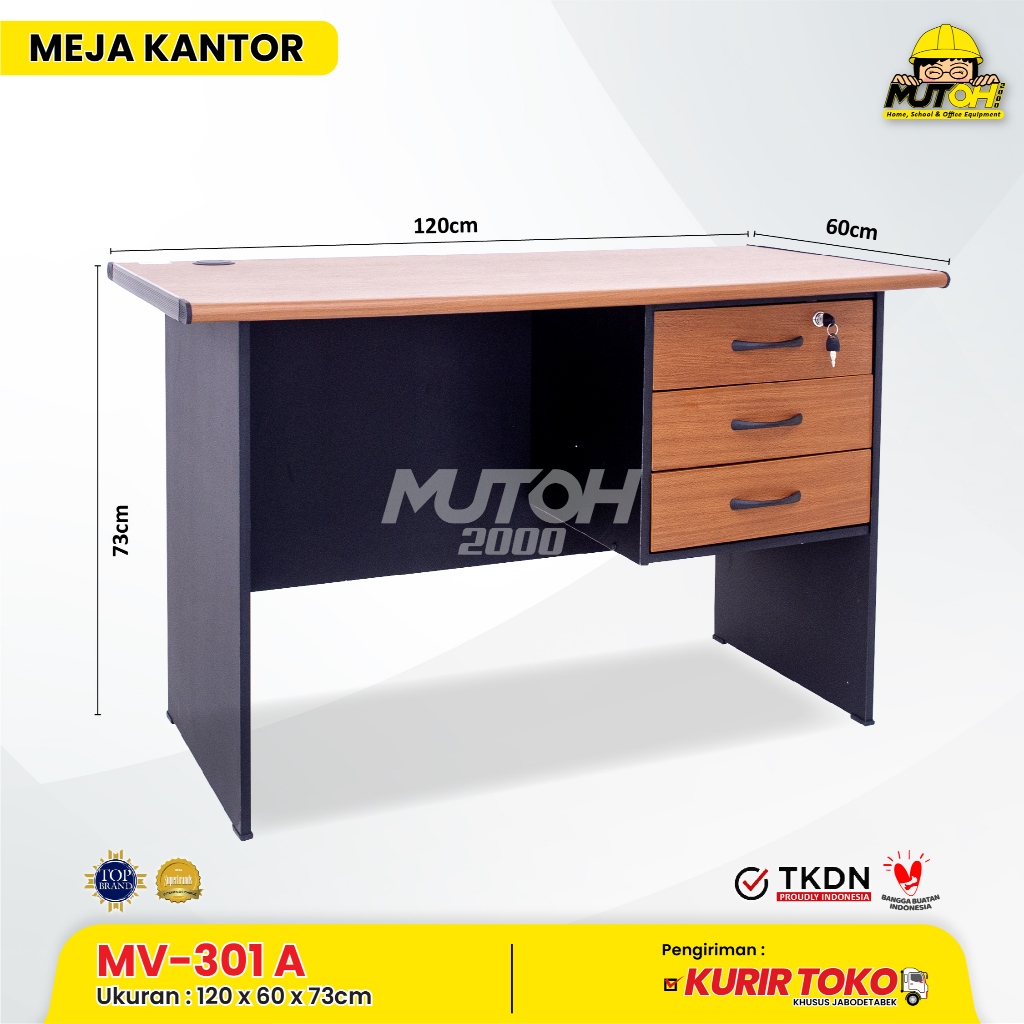 Jual MEJA KANTOR 1/2 BIRO 3 LACI VIP MV-301 A TKDN | Shopee Indonesia