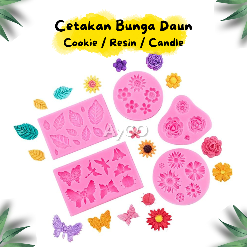 Jual Cetakan Silicone Bunga Daun / Flower Mold / Leaf Mold / Cetakan ...