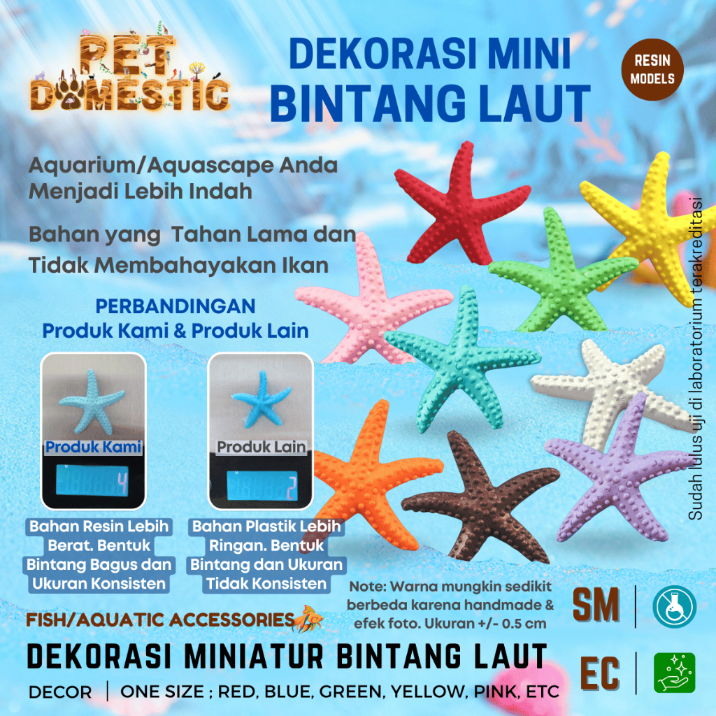 Jual Miniatur Bintang Laut Resin Dekorasi Hiasan Aquarium Ornamen ...