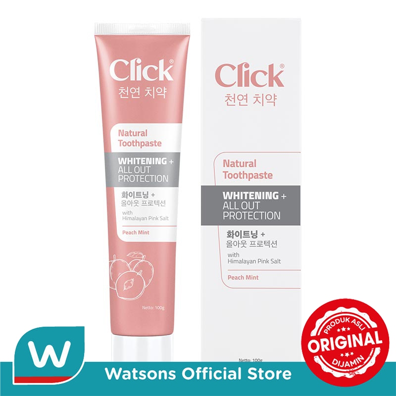 Jual Click Natural Toothpaste Whitening + All Out Protection 100gr ...