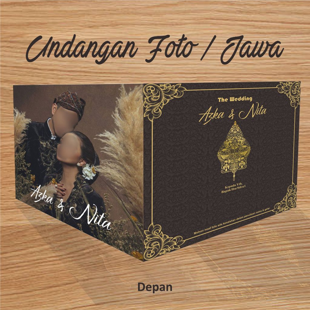 Jual Undangan Pernikahan Pakai Foto dengan Design Corak Batik dan ...