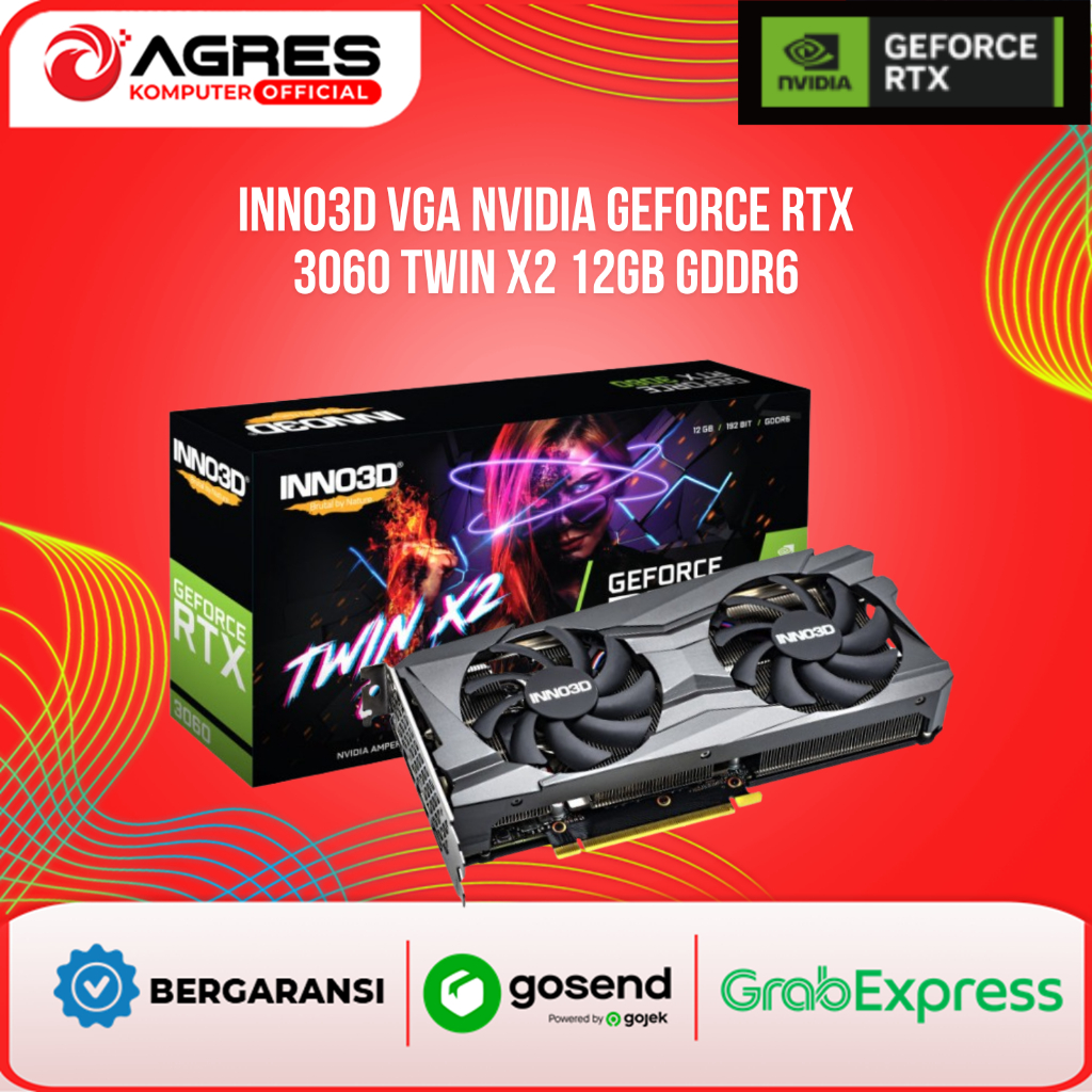 Jual INNO3D VGA NVIDIA GEFORCE RTX 3060 TWIN X2 12GB GDDR6 | Shopee Indonesia