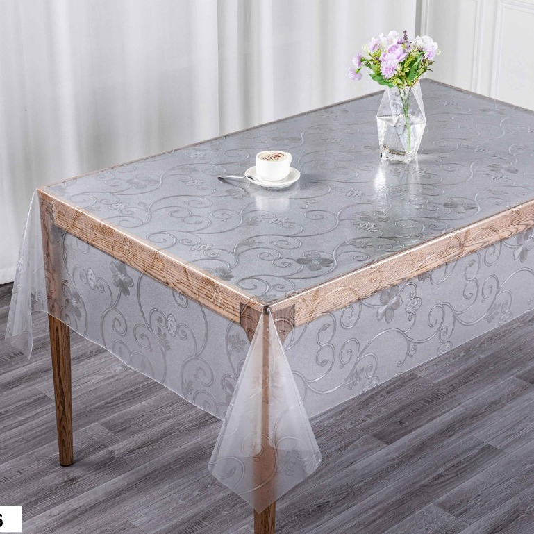 Jual Taplak Meja Transparan Motif Berbagai Ukuran Alas Meja Makan Bening Anti Air Taplak Meja ...