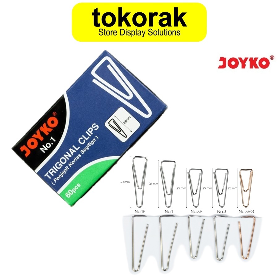 Jual JOYKO PAPERCLIP TRIGONAL NO 1 NO 3 CLIPS KLIP JOYKO PENJEPIT ...
