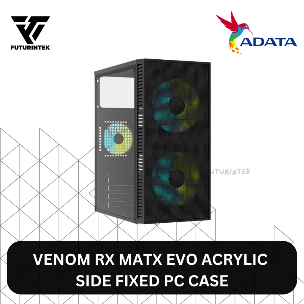 Jual VENOMRX MATX Case Evo Acrylic Side 2X12CM Fixed RGB Fan | Shopee ...