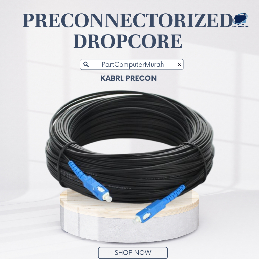 Jual Kabel Fiber Optik SC/UPC Precon 1 Core – Dropcore FTTH Single Core (100M - 300M) | Shopee ...