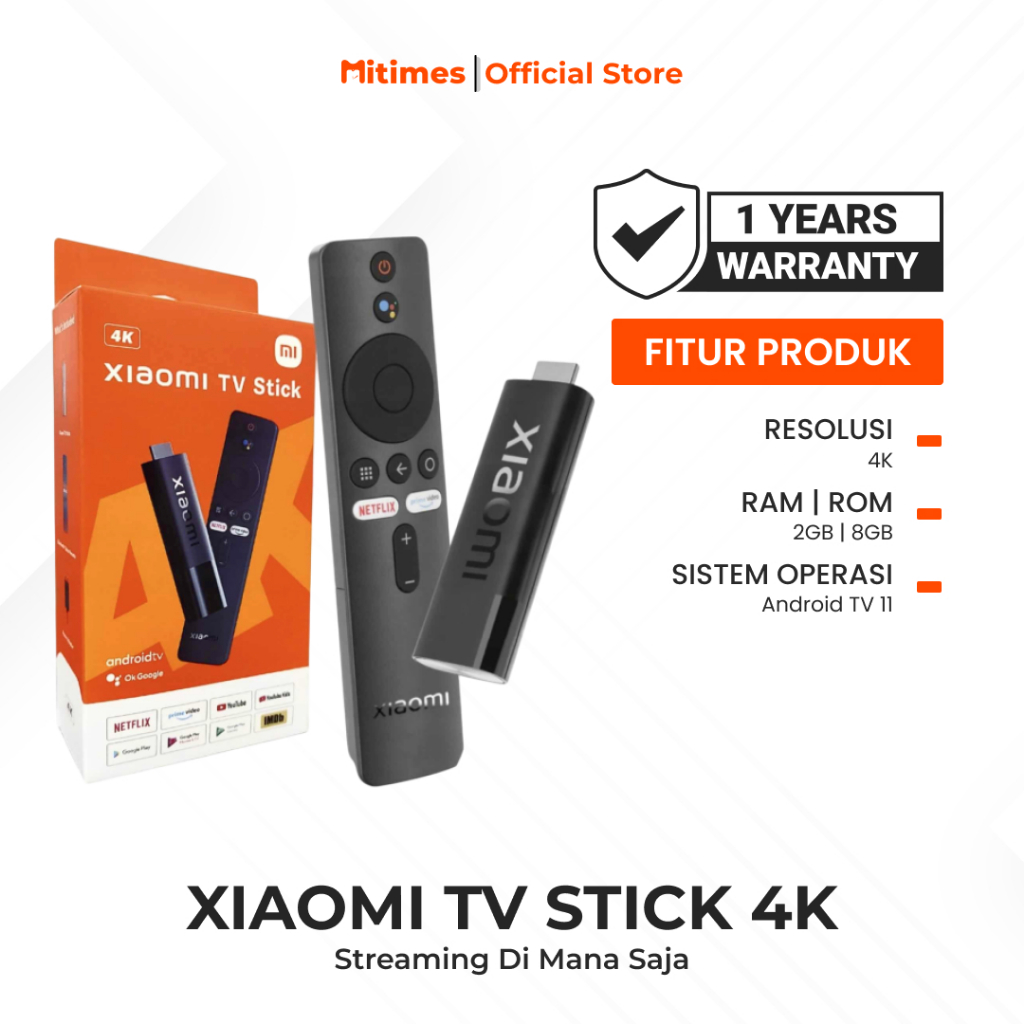 Jual Xiaomi TV Stick 4K | Ram 2Gb Rom 8Gb | Android TV 11.0 | Support ...
