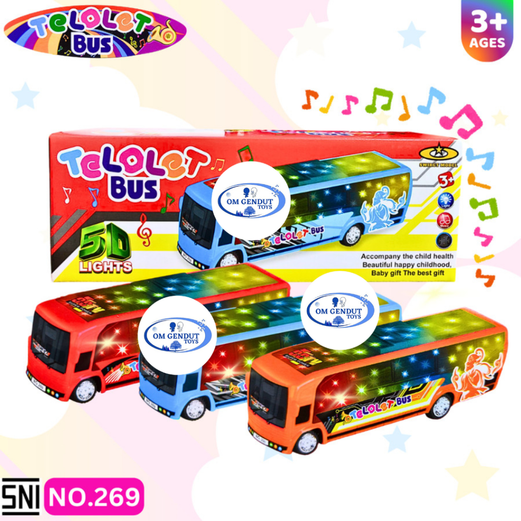 Jual OG Mainan My Bus Telolet BESAR Dancing Music NO.368B-6/NO.329 ...