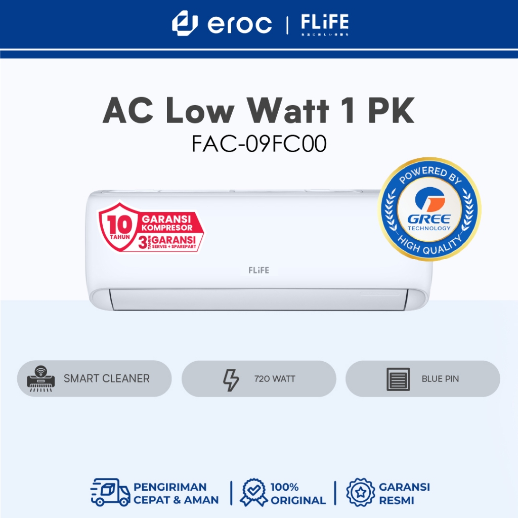 Jual FLIFE AC Low Watt 1 PK - Auto Clean - fitur self diagnosis - FAC ...