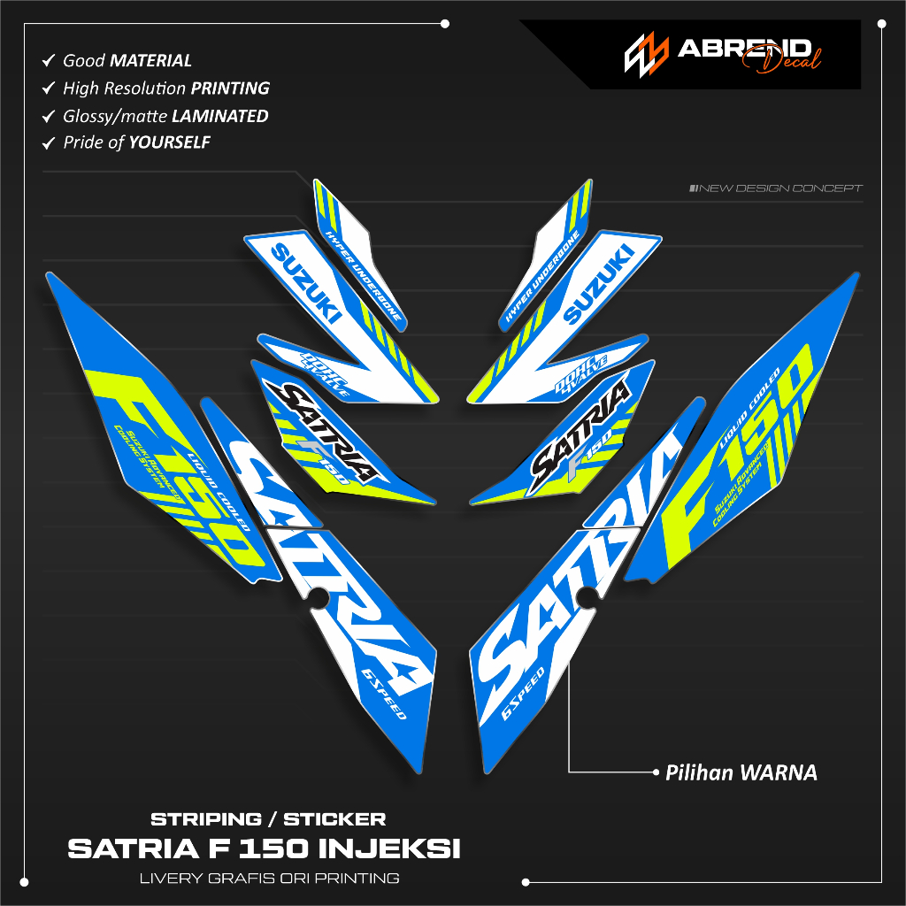 Jual STRIPING SATRIA INJEKSI GRAFIS ORI / STIKER MOTOR SUZUKI SATRIA F ...