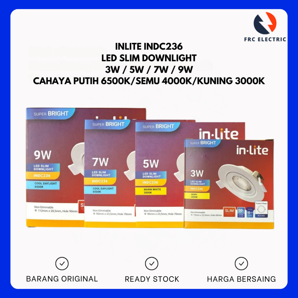 Jual INLITE Lampu Slim Downlight INDC236 3 WATT 5 WATT 7 WATT 9 WATT - lampu inlite - lampu slim ...