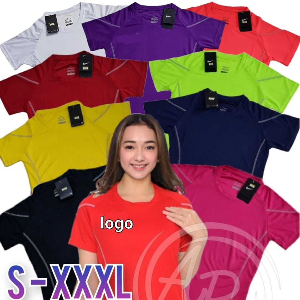 Jual Kaos olahraga JUMBO wanita lengan pendek dryfit sport baju senam aerobik cewek atasan zumba ...