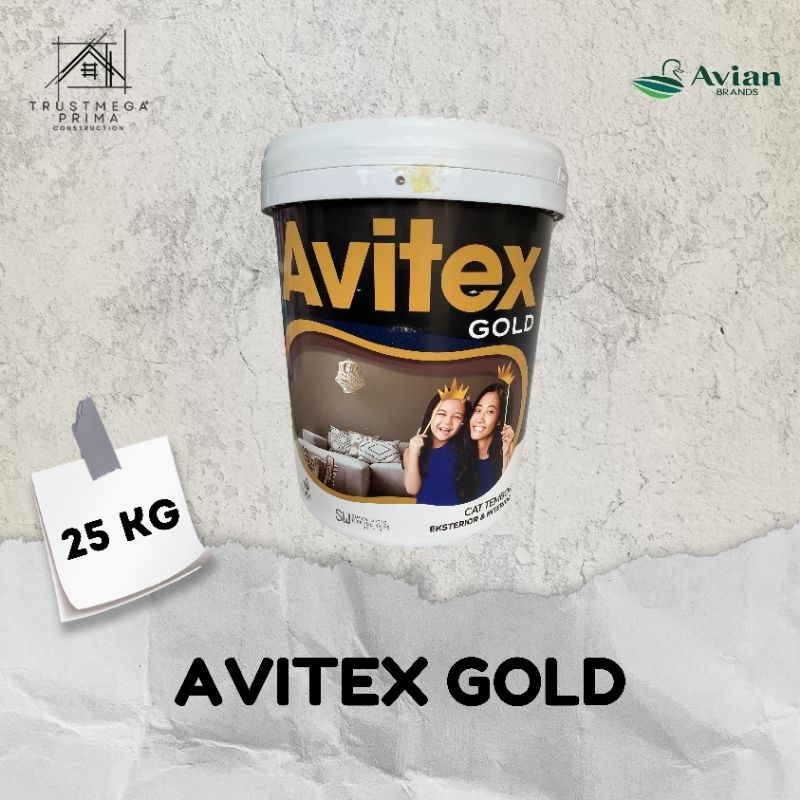 Jual CAT TEMBOK AVITEX GOLD 25KG/1PAIL WARNA LENGKAP | Shopee Indonesia
