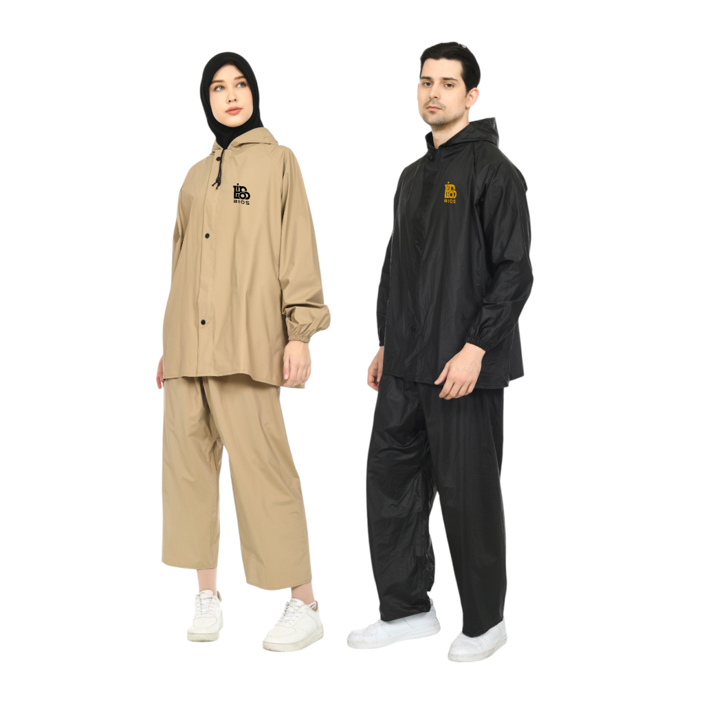 Jual JAS HUJAN RAINCOAT PRIA WANITA BY BIOS SETELAN JAKET CELANA TEBAL LENTUR ANTI REMBES ...