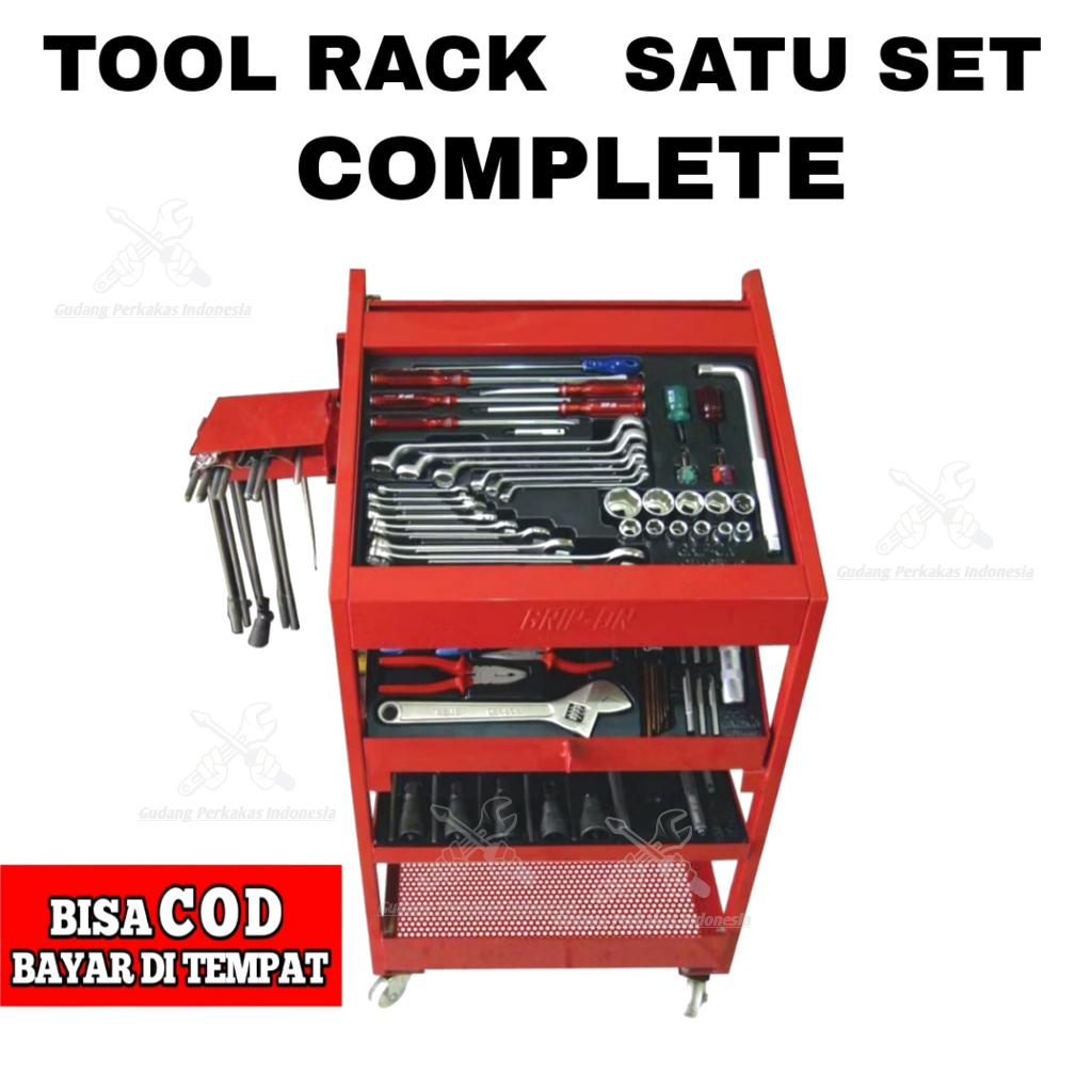 Jual GRIP ON Tool Rack Complete Set Rak Alat Bengkel Lengkap + Isi Alat ...