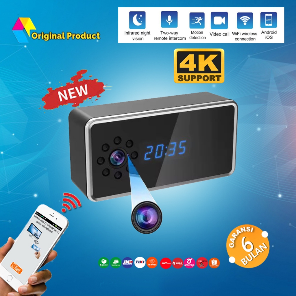 Jual Spy cam Jam Meja WIFI / Jam kantor kamera / CCTV wifi / Ip camera ...