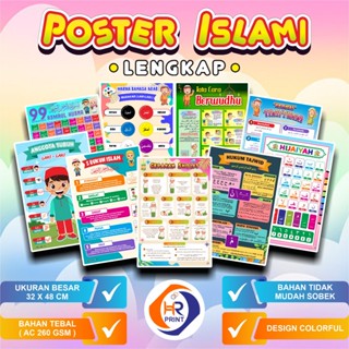 Jual Poster EDUKASI ISLAMI / RUKUN ISLAM / RUKUN IMAN / POSTER SHOLAT ...