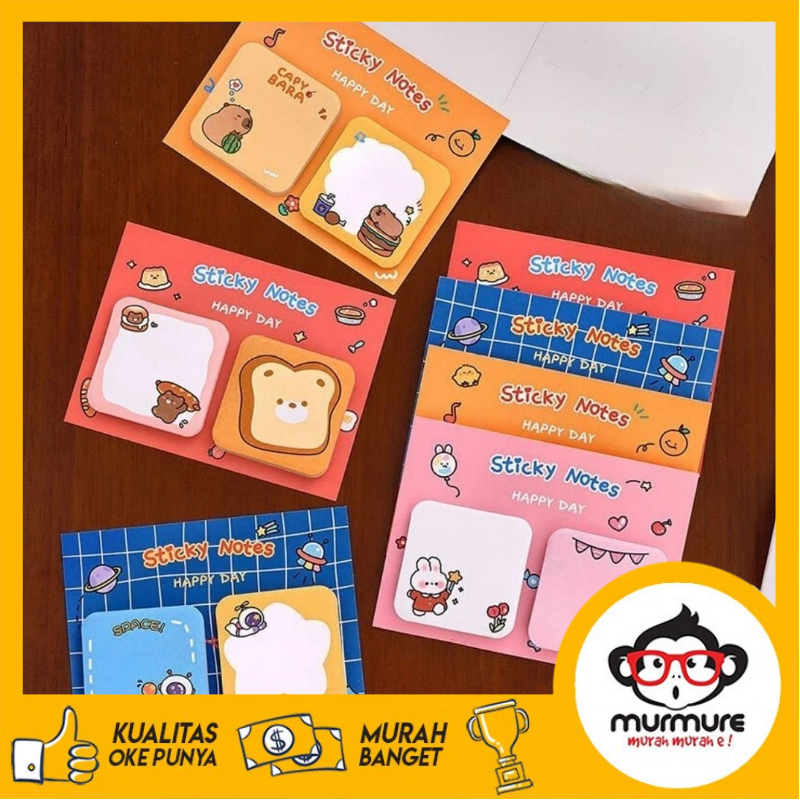 Jual MURMURE I STICKY NOTES ISI 60 LEMBAR MODEL KOTAK PERSEGI LUCU FULL ...