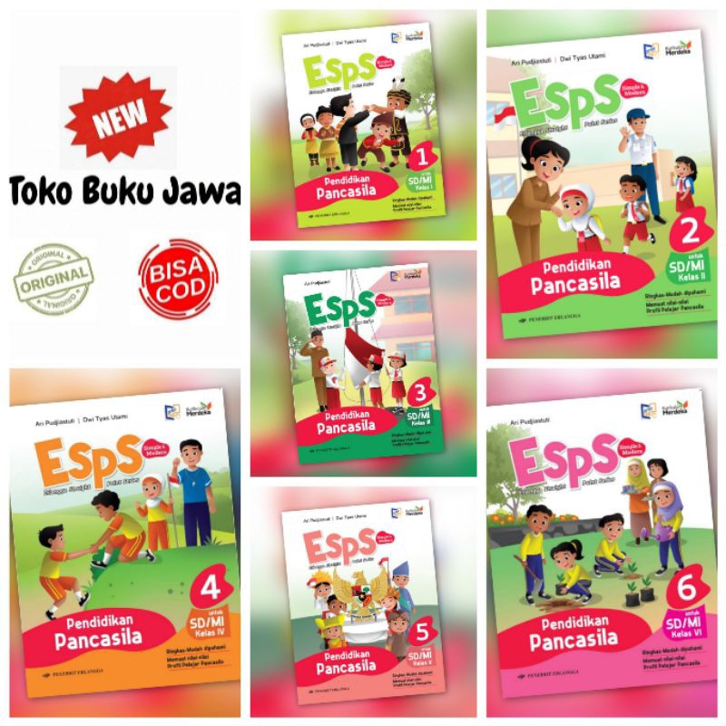 Jual [Erlangga] ORI Buku SD ESPS Pendidikan Pancasila Kelas 1 2 3 4 5 6 Revisi Kurikulum Merdeka ...