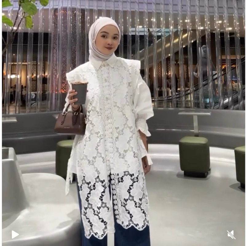 Jual Carissa - CINTYA OUTER - Outerwear - Outer Brokat Prada - Bordir ...