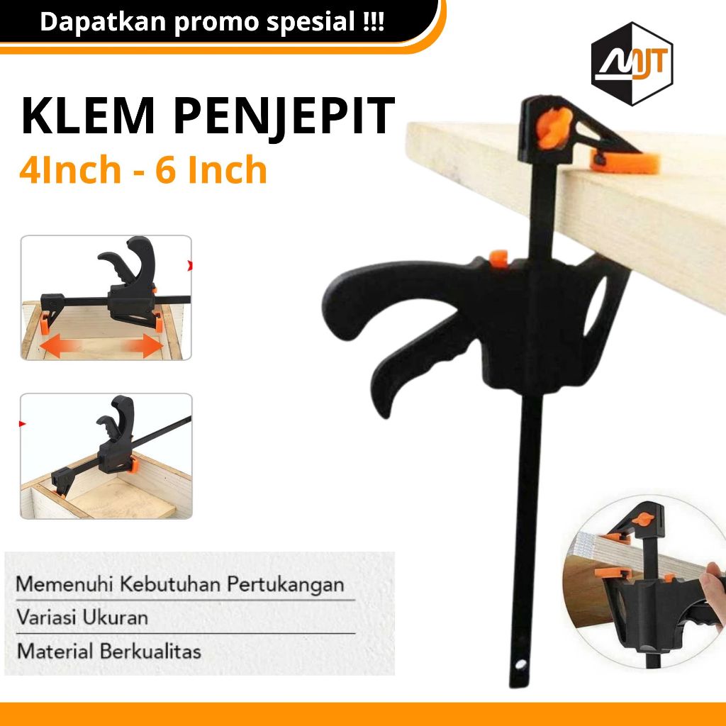 Jual F Clamp 6 inch - Klem F Alat Penjepit Kayu Mini Model F With Quick ...