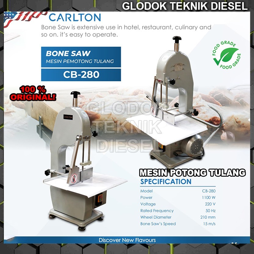 Jual Mesin Bone Saw CB130 CB280 CARLTON / Mesin Pemotong Potong Tulang Daging Beku Ikan Laut CB ...