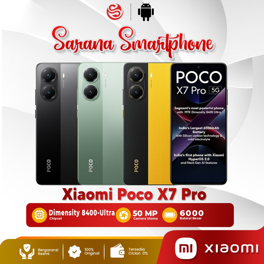 Jual Xiaomi Poco X7 Pro 5G 12/512GB HP Android Gaming Original 8400U ...