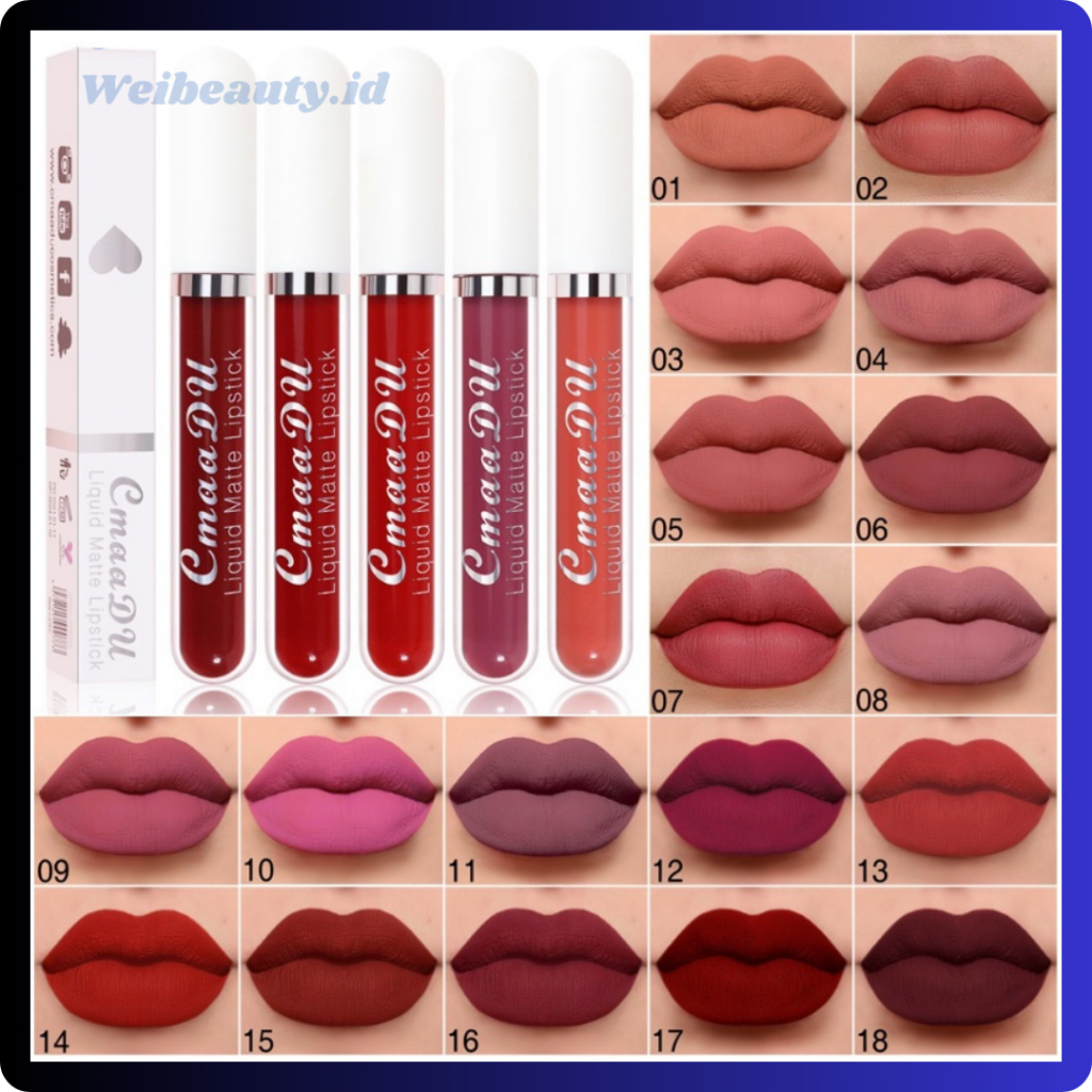 Jual CmaaDU Liquid Matte Lipstick 18 Colors Waterproof XX007 | Shopee ...