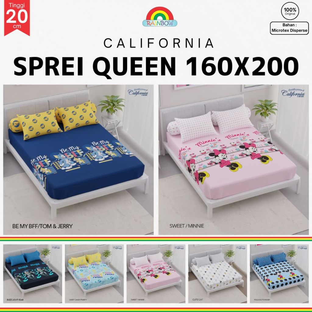 Jual California - Sprei FITTED Queen (160x200) Terlaris pilihan EDISI ...