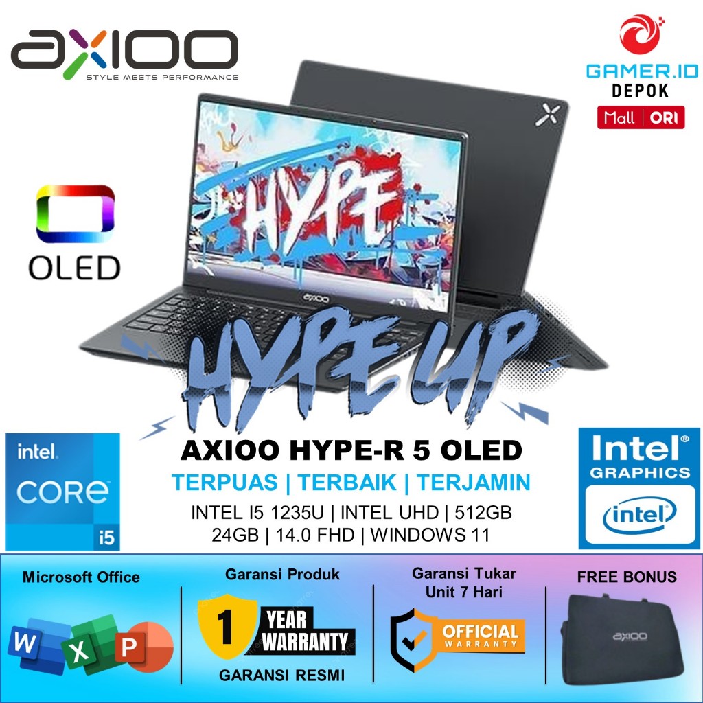 Jual AXIOO HYPE-R 5 OLED CORE I5 1235U RAM 24GB SSD 512GB WINDOWS11 FHD ...