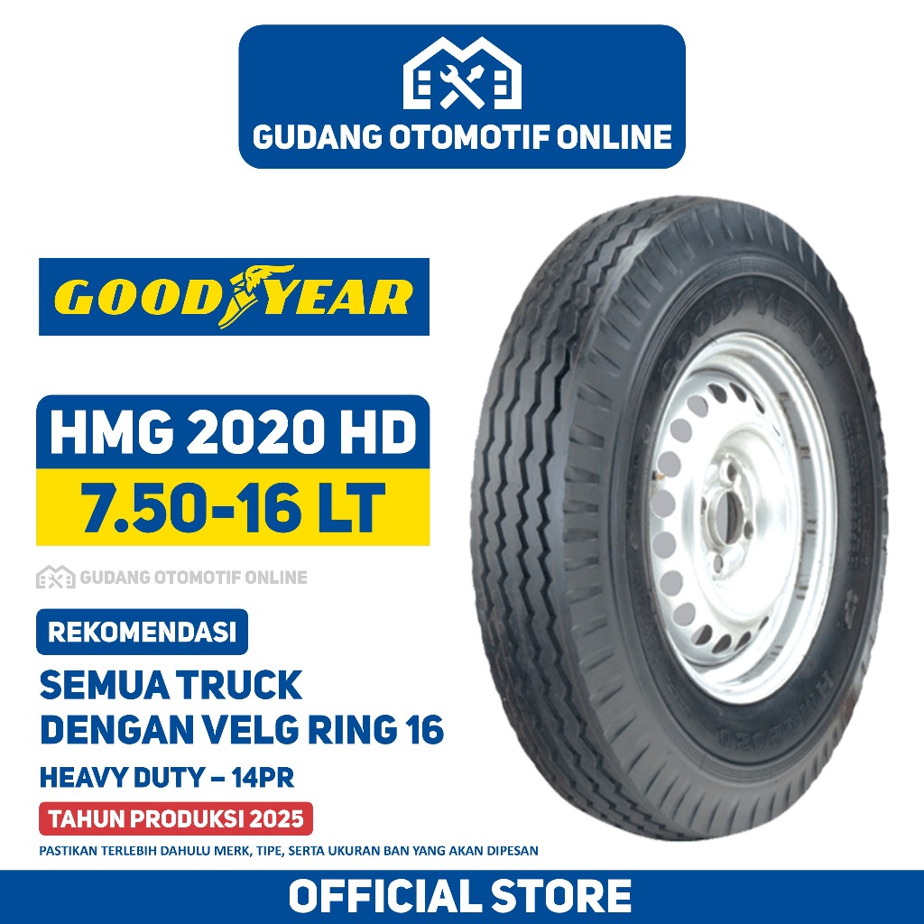 Jual Ban Truk Goodyear HMG2020 HD 750 R16 16 Truck Colt Diesel Canter Ragasa 7.50 R16 Good Year ...