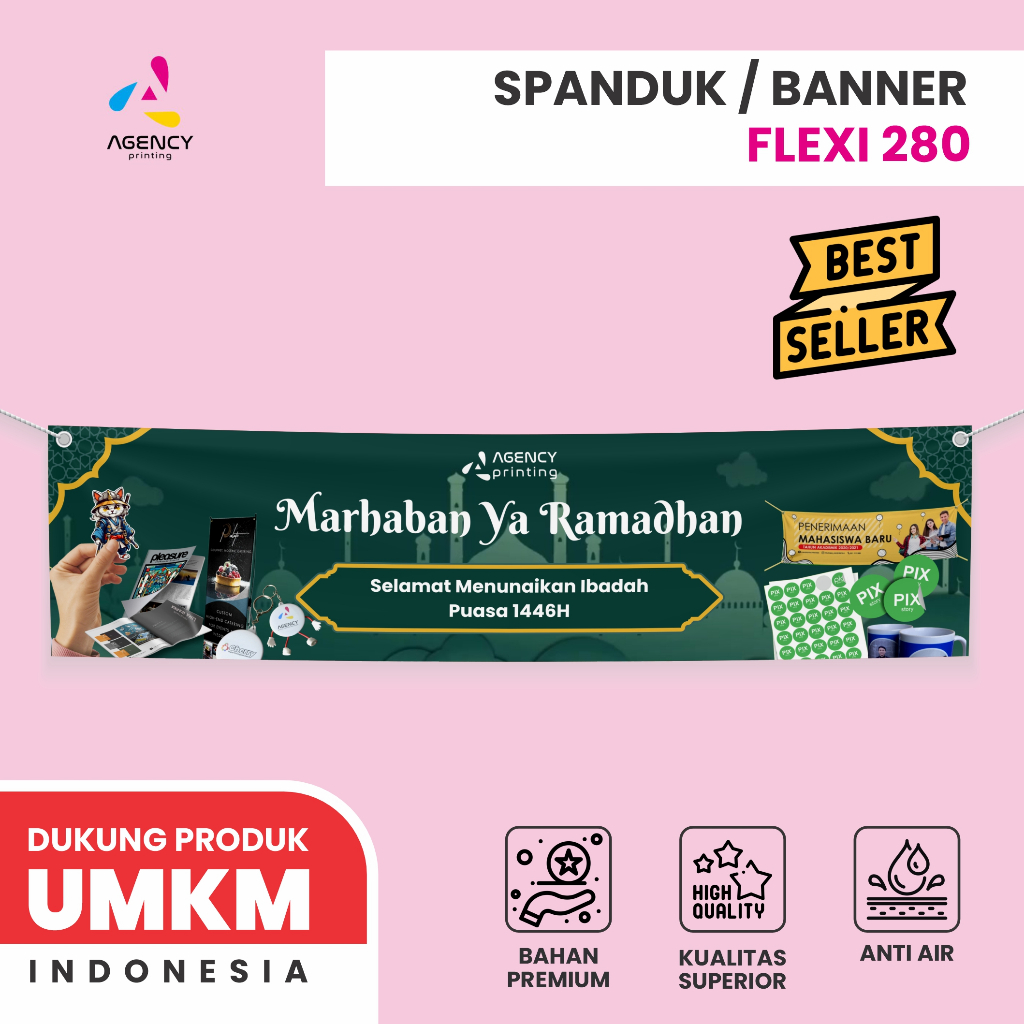 Jual Cetak Banner Spanduk Baliho Backdrop CUSTOM MURAH Bahan Flexy 280gsm Digital Printing ...