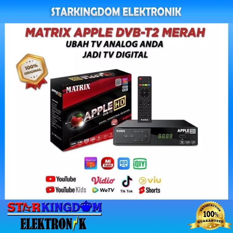 Jual Matrix Apple HD Merah New Red TV Digital DVB-T2 DVBT2 Set Top Box ...