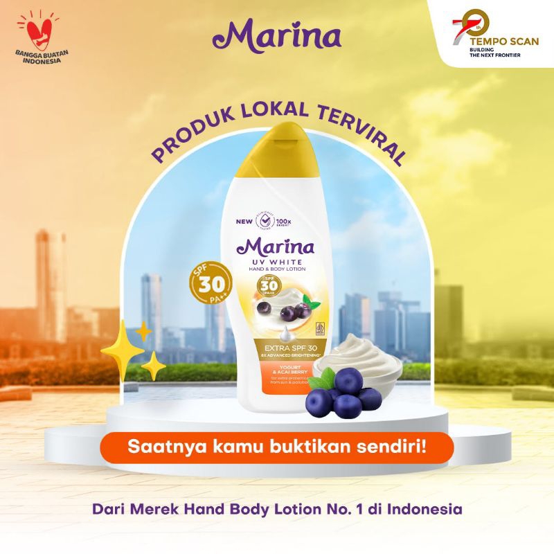 Jual ♥Melody♥Marina Uv white with spf 30 (185ml) | Shopee Indonesia