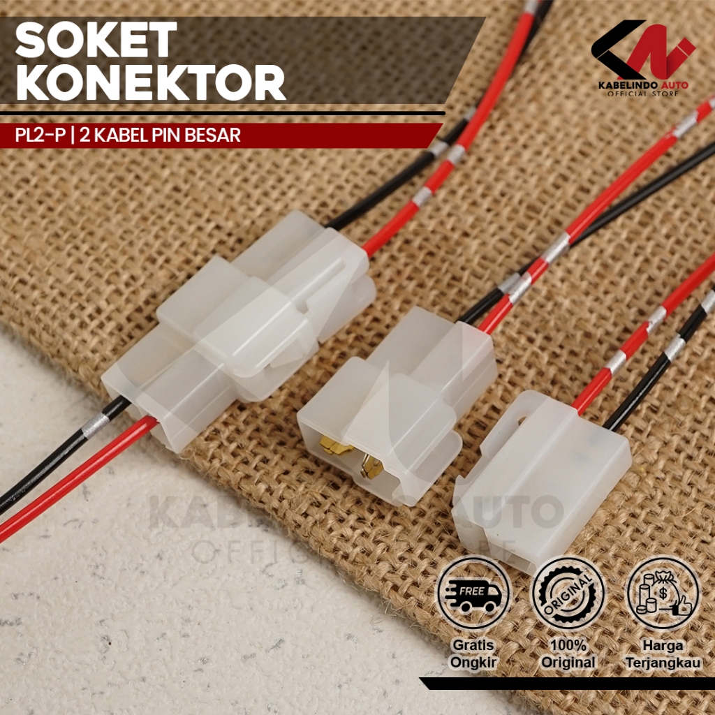 Jual Soket Konektor Kabel 2 Pin Besar / Socket Sambung Mobil Motor ...