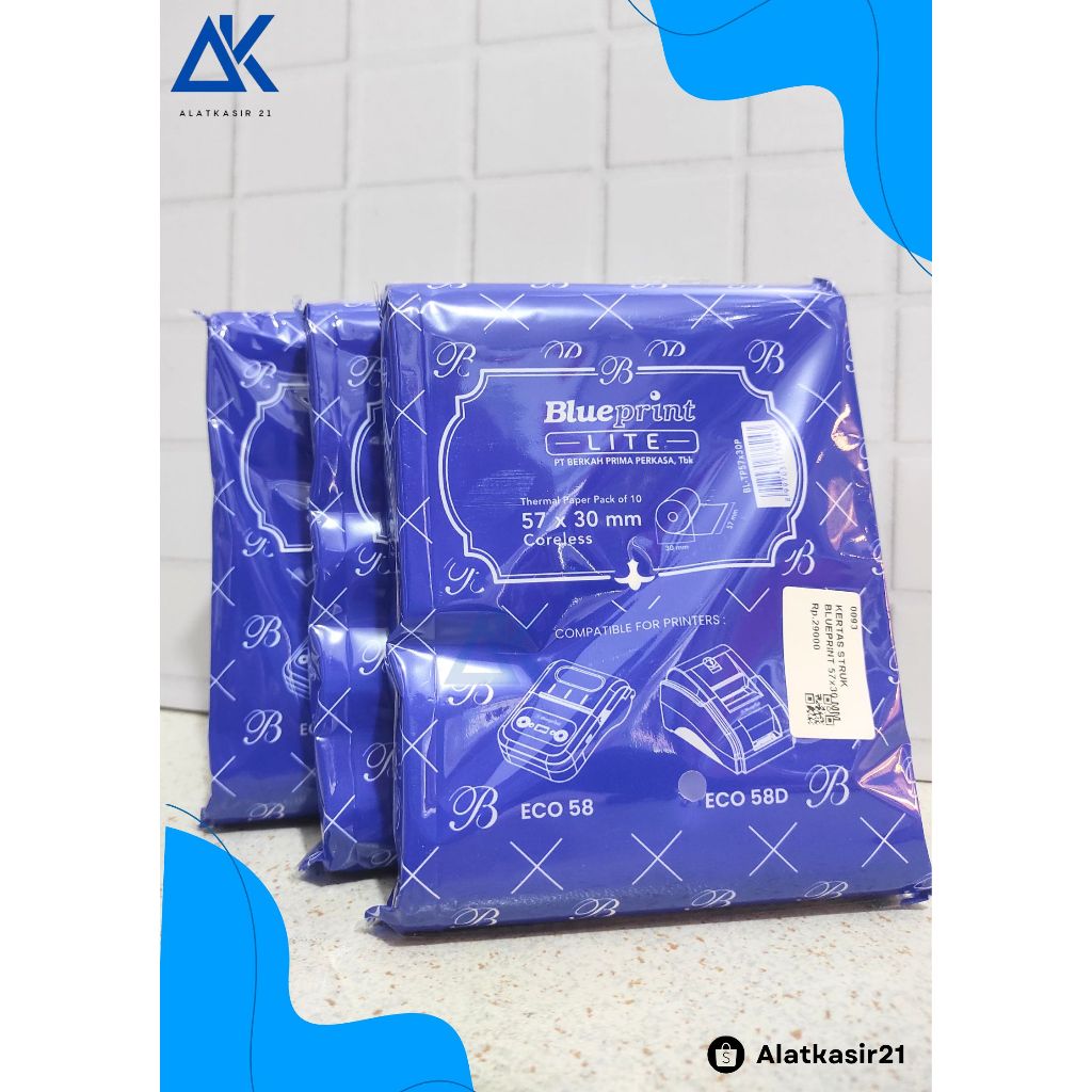 Jual KERTAS STRUK (1 PAK) BLUEPRINT EDC 57/58x30 MM | Shopee Indonesia