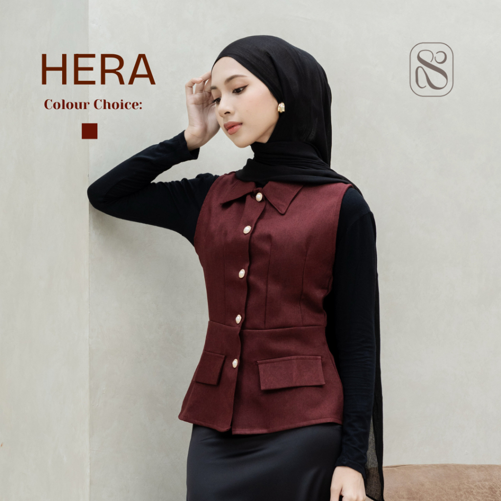 Jual [ SOOSLU ] HERA VEST TOP ATASAN VEST WANITA ROMPI WANITA KOREAN OUTER TANPA LENGAN SS56A ...