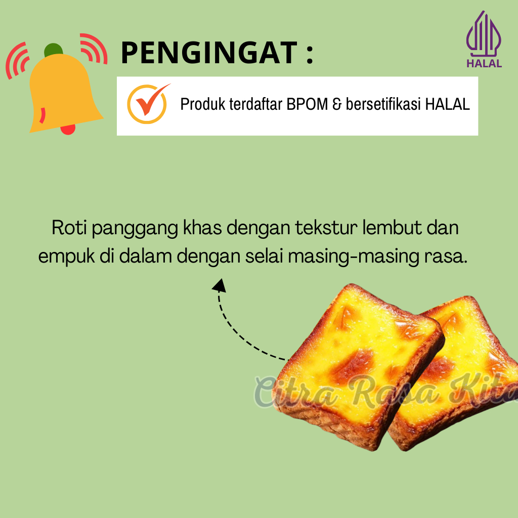 Jual Halal Naraya Ikawa Toast Roti Panggang Viral Rasa Coklat,Cream ...